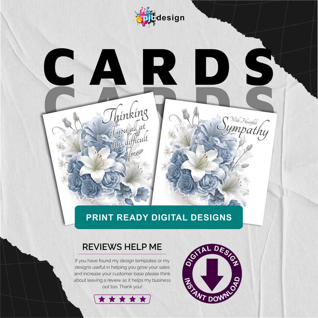 Sympathy Card Pack Pack 2 With Different Fixed Text / Square Sympathy ...