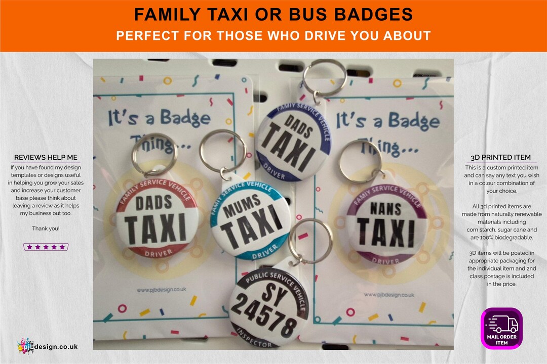 Vintage Bus Drivers Badge or Family Taxi Keyring 45mm Keyring / Great ...