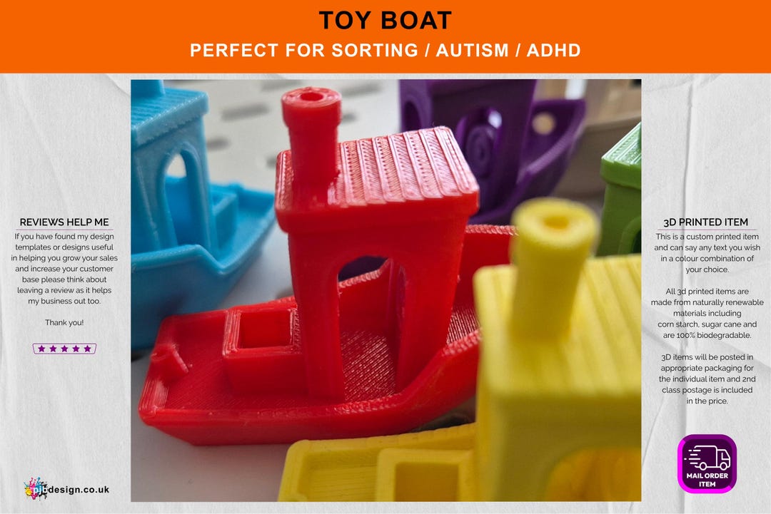 3d Printed Small Boat Little Benchy / Desk Toy / Perfect Exploration ...