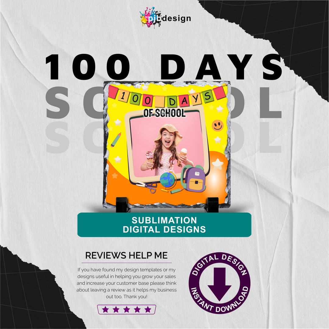 My 100 Days of School Textless Digital Photo Frame Scrapbook Size ...