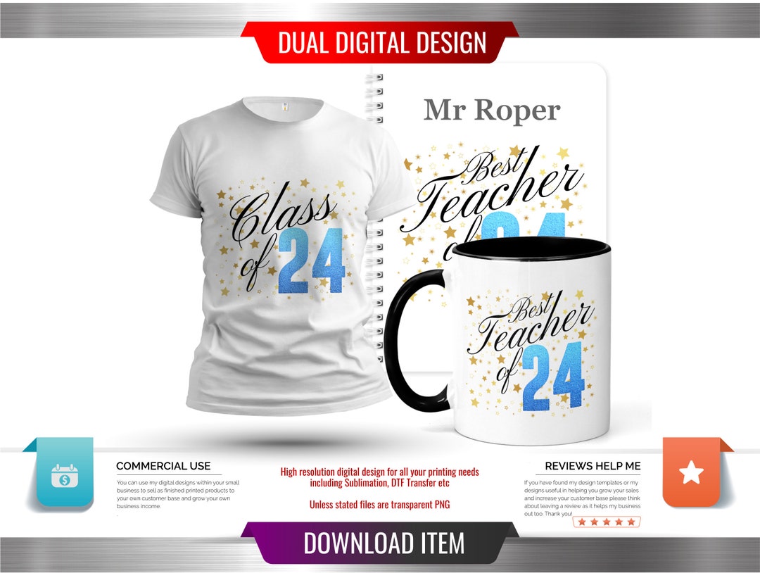 Class of 24 Leavers & Best Teacher Blue Glitter Multi Use - Etsy