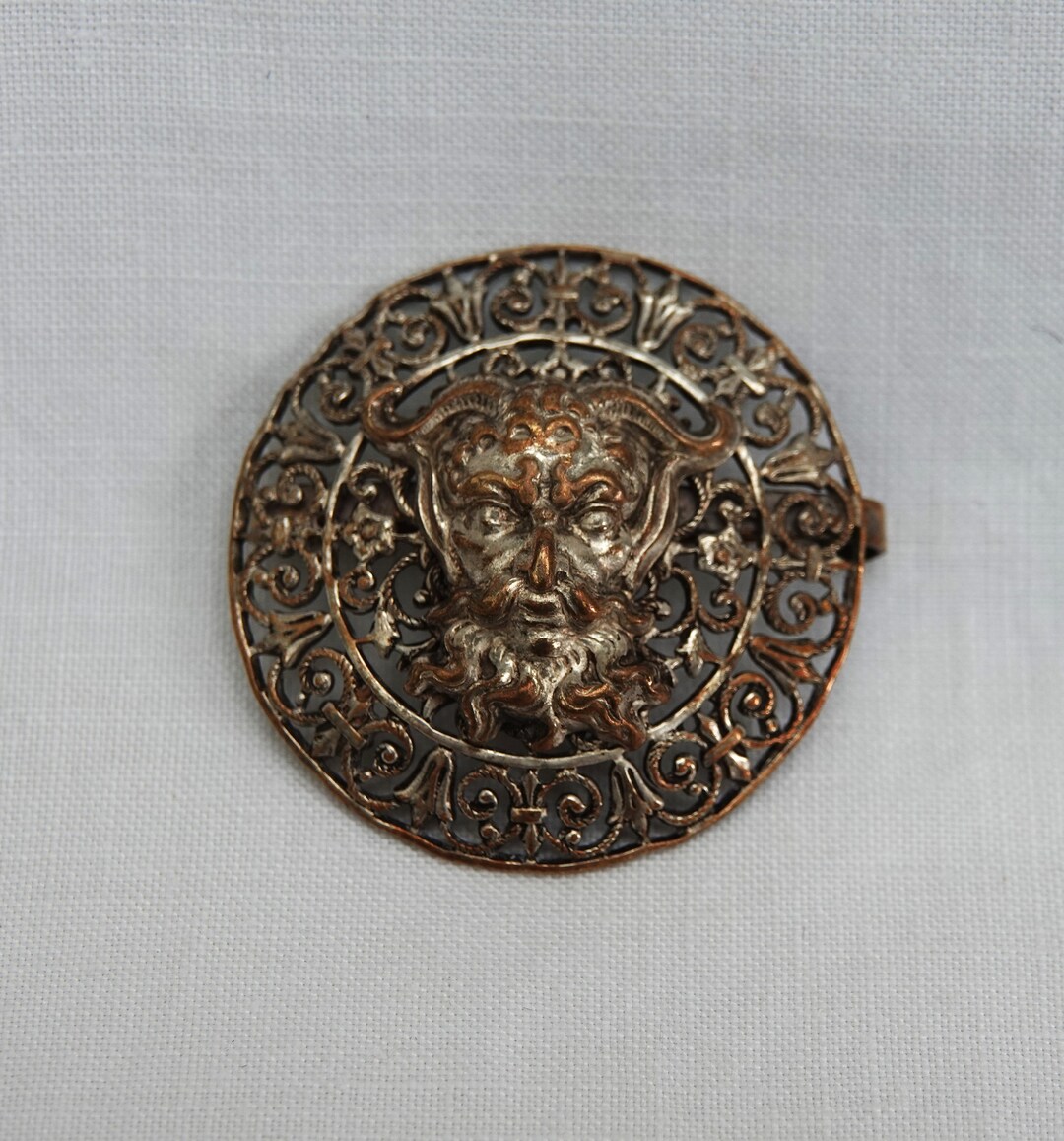 Poseidon Greek Roman Mythology Brooch Pin / Antique French Brooch ...