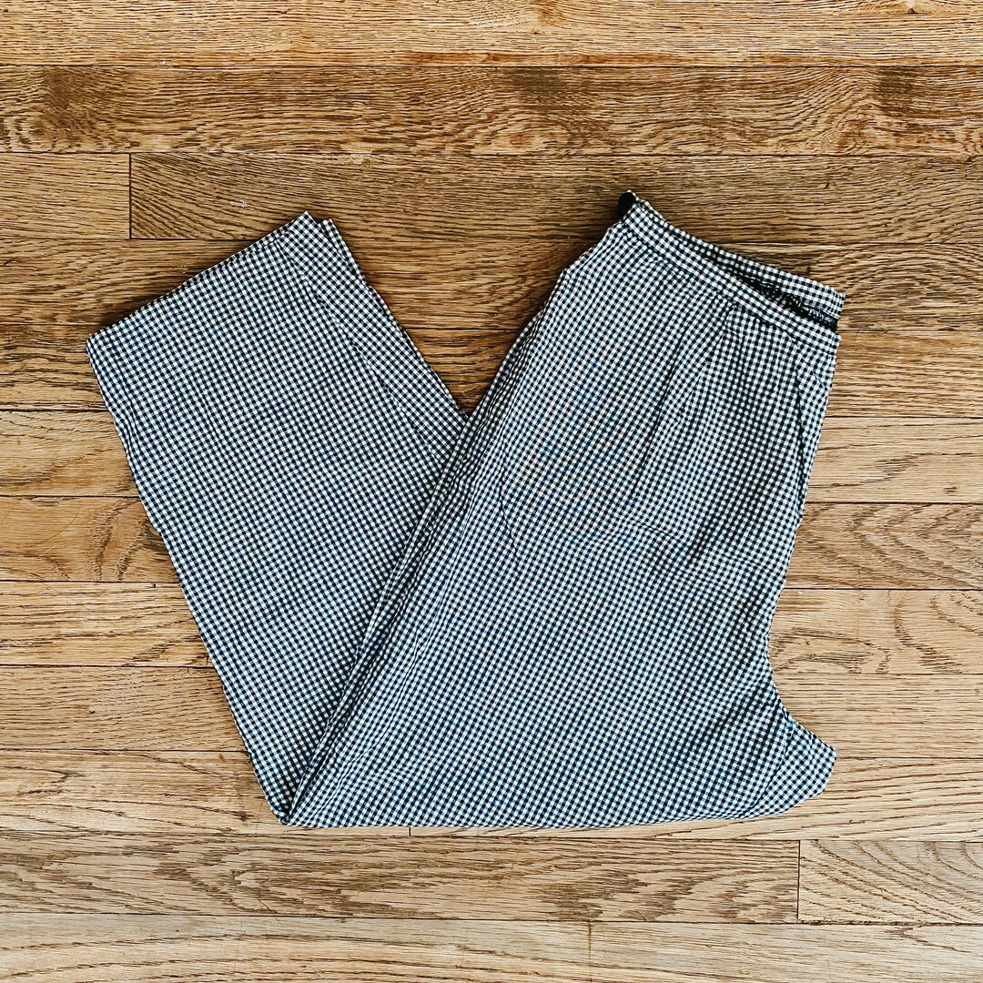 Vintage 1980s Black & White Checkered Capris Size 4 - Etsy