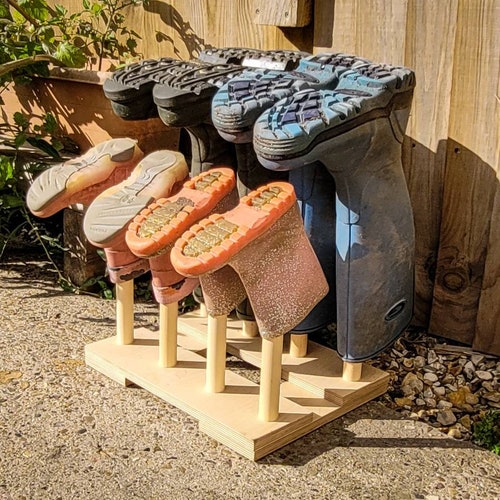 Welly Boot Rack Wooden Boot Holder Wellington Storage - Etsy UK