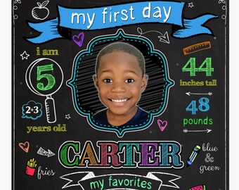 First Day of School Sign Custom First Day of Preschool Sign ...