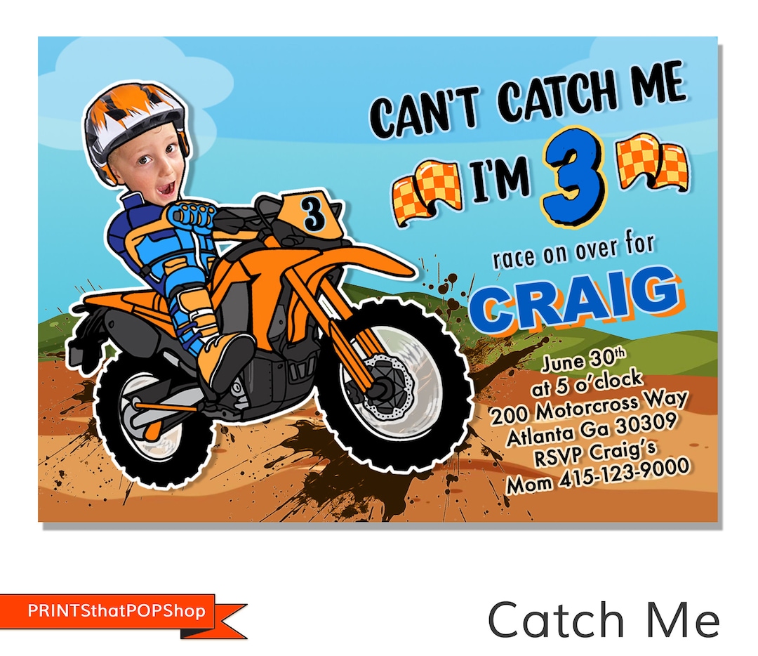 Motorbike Invitation,dirt Bike Invitation,dirt Bike Party,motorcross ...