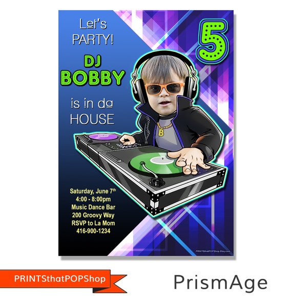 DJ Party Invitation,DJ Dance Party,Glow Dance Party Birthday,Dance ...