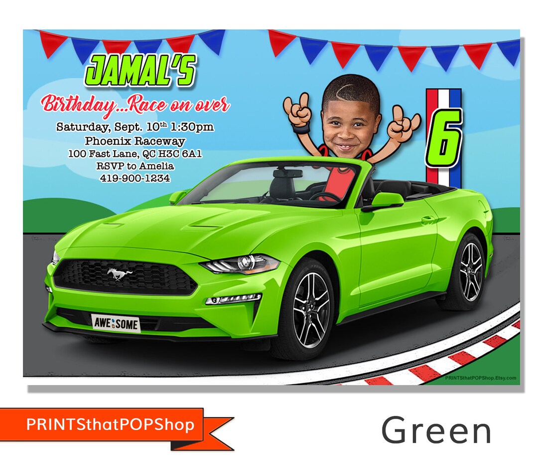 Vintage GT Car,fast Race Car Party, Race Car Invites, Sports Car Theme ...