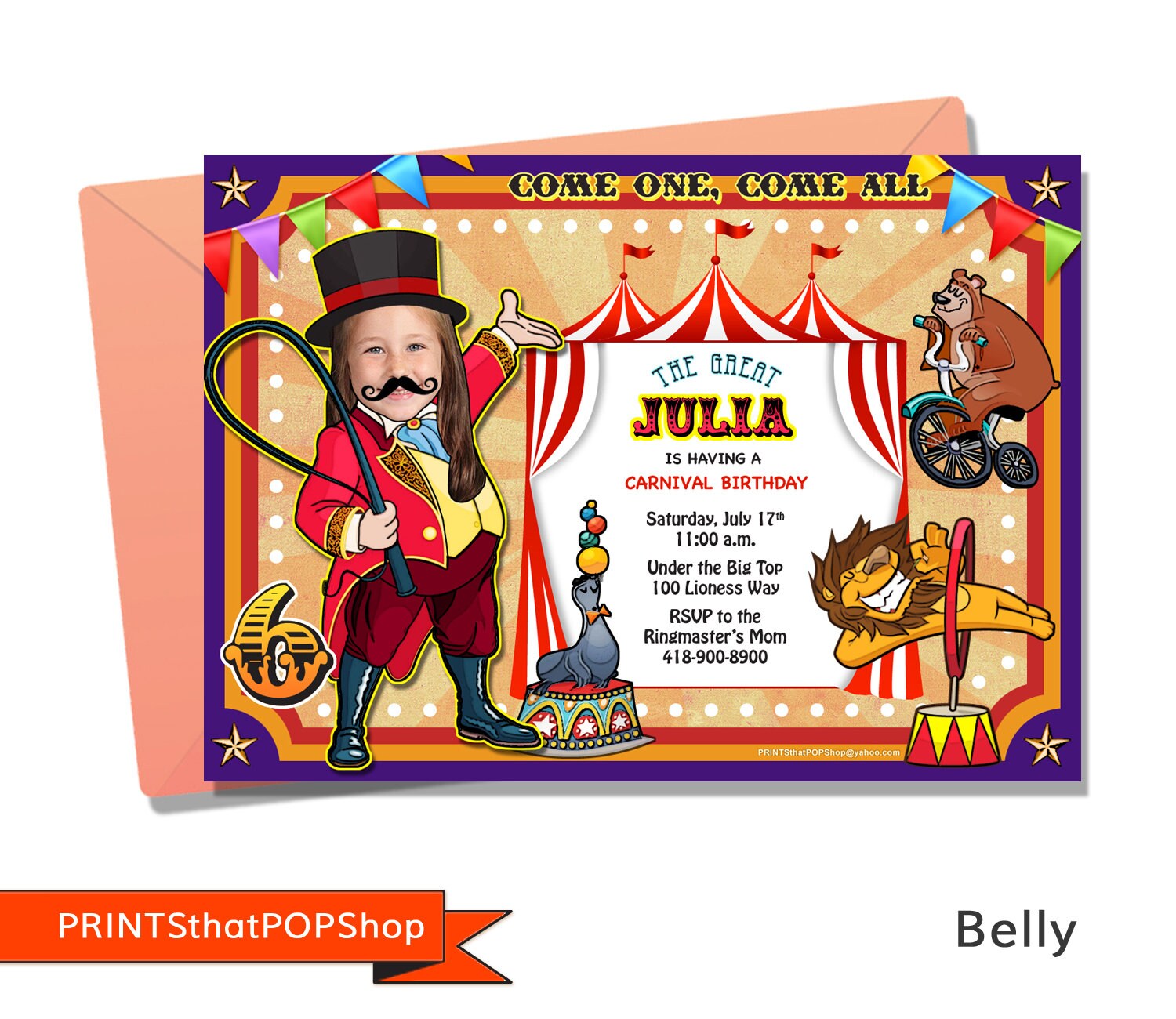 Circus InvitationCarnival InvitationCircus Theme | Etsy