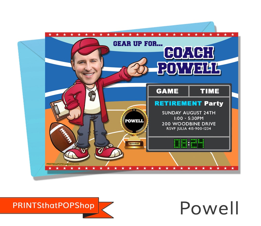 Coach Retirement,coach Thank You Card,custom Photo,retirement Card ...