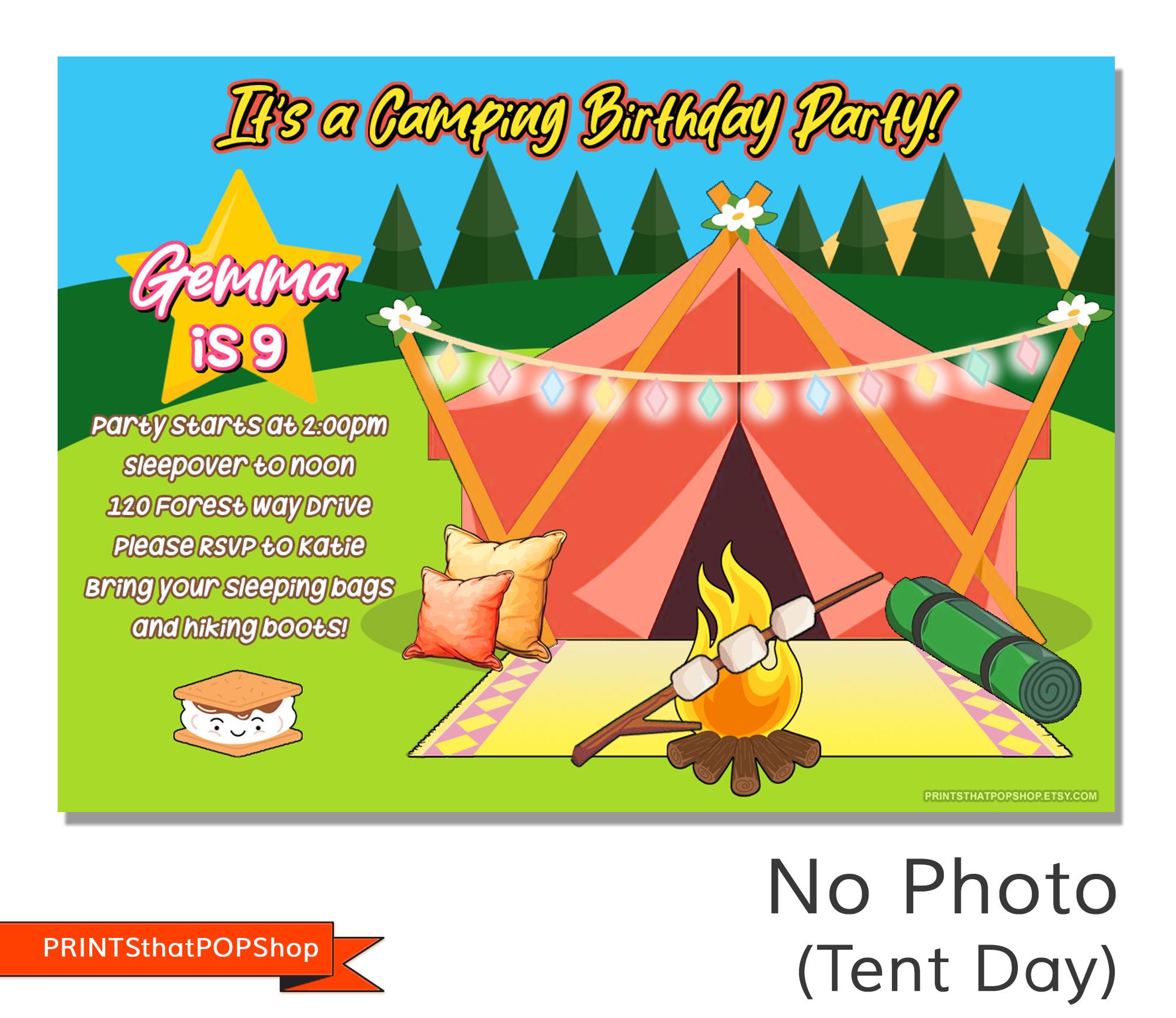 Camper Van,glamping Party,tent Party,family Camping,glamping Invitation ...
