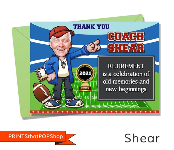 Coach Retirement,Coach Thank You Card,Custom Photo,Retirement Card ...