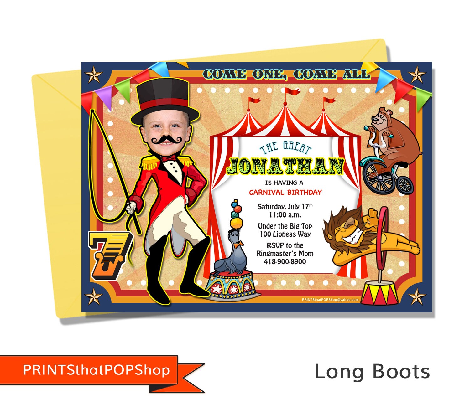 Circus Invitationcarnival Invitationcircus Theme | Etsy