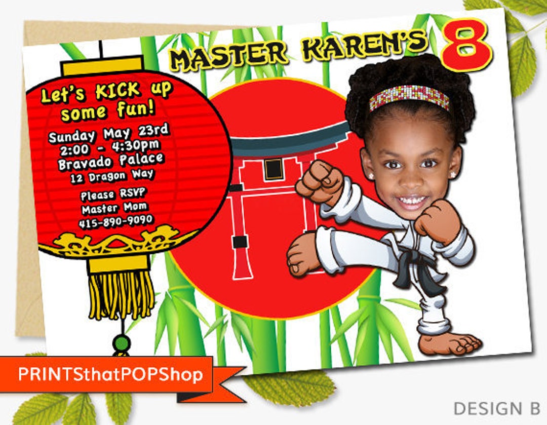 Karate Invitation,martial Arts Invitation,custom Face Invite,japanese ...