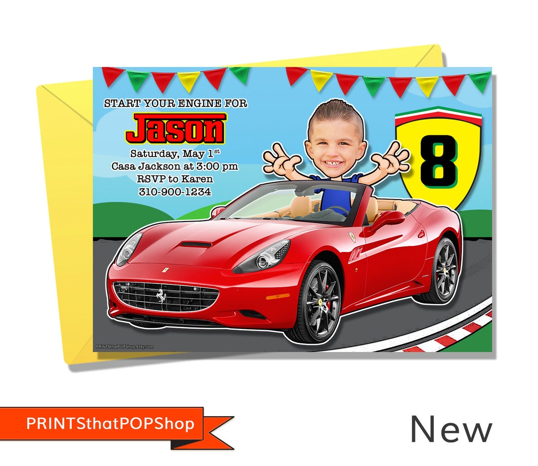 Classic Car Invitation,muscle Car,retirement Card,custom Invite,photo ...