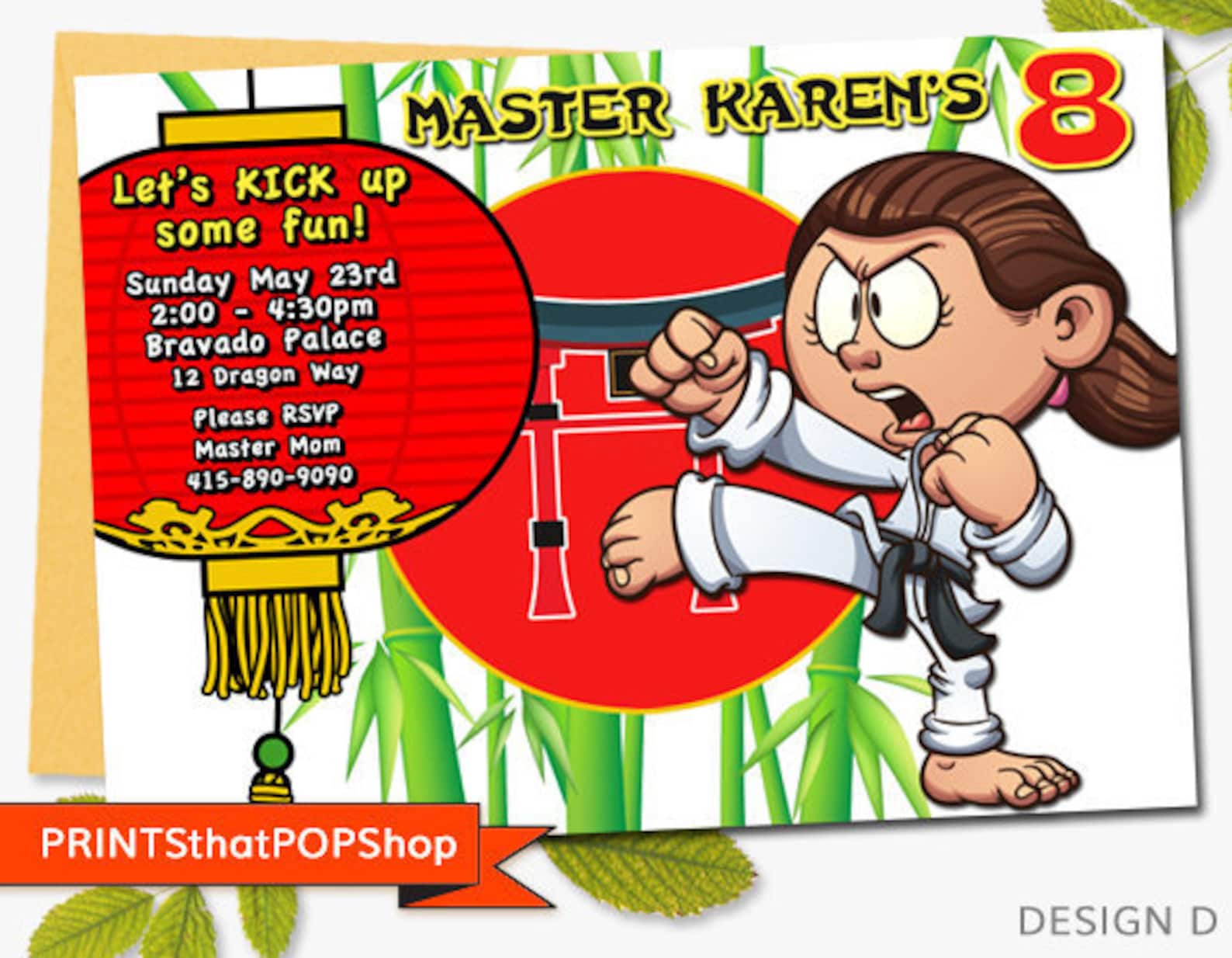 Karate Invitationmartial Arts Invitationcustom Face | Etsy