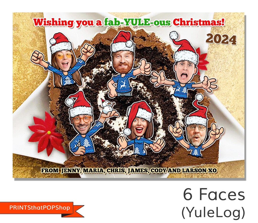 Yule Log Cake Funny Card,fruitcake Christmas Card,silly Family ...