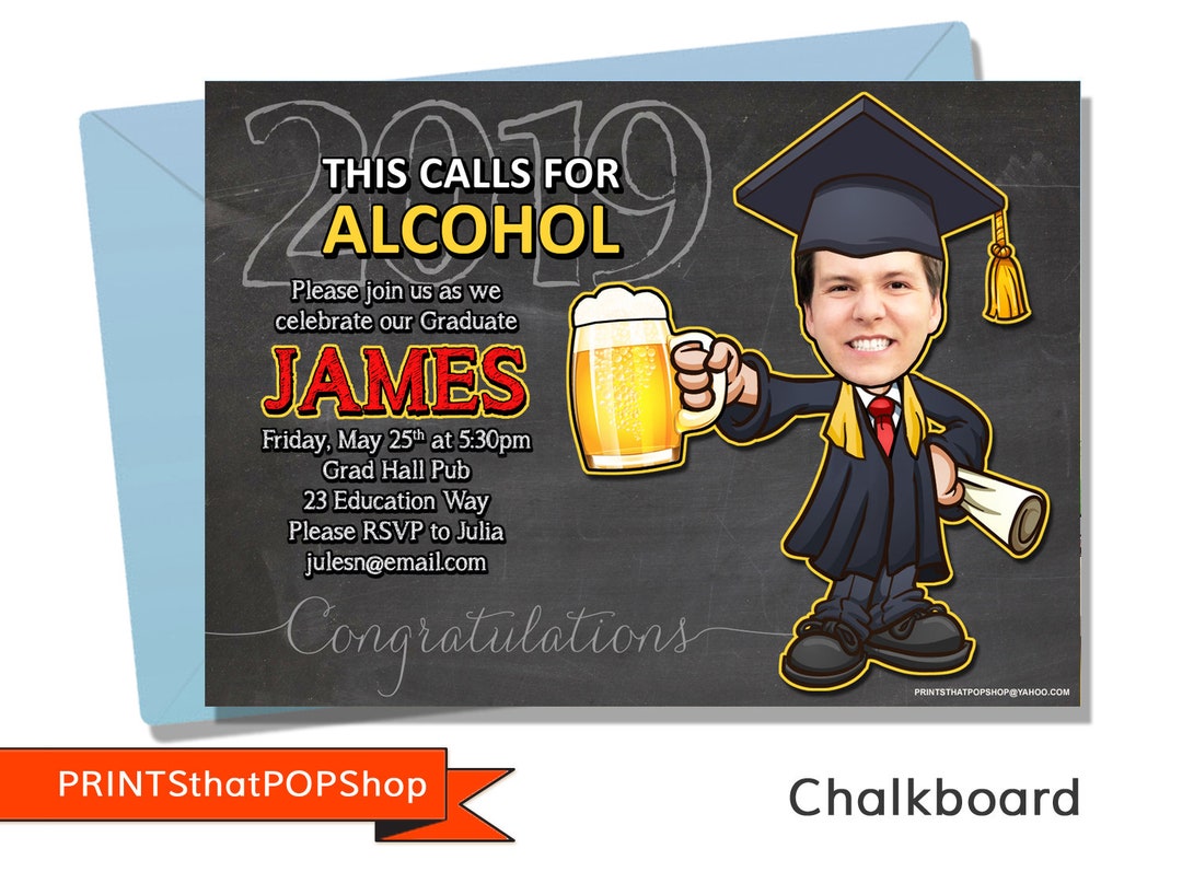 Graduation Invitation,graduation Party,university Graduate,custom Face ...