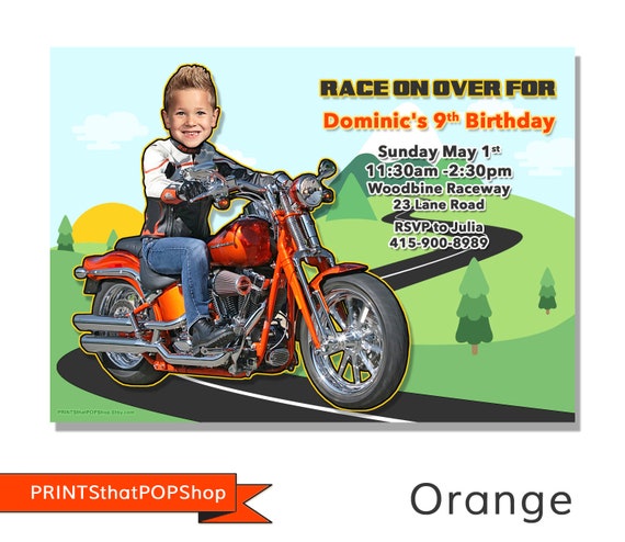 Motorcycle Invitation,Motorcycle Birthday Invitation,Milestone Birthday ...
