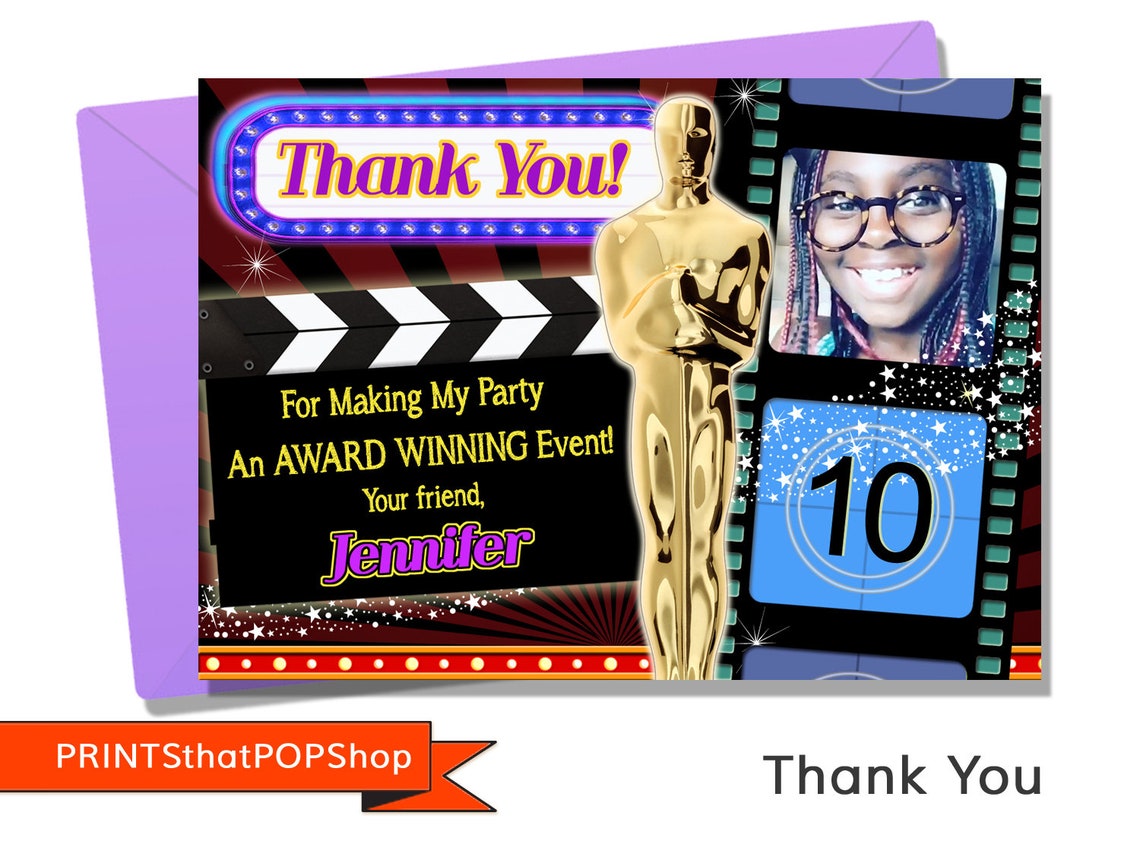 Hollywood Invitation,movie Star Invitation,grammy,custom Face Invites ...