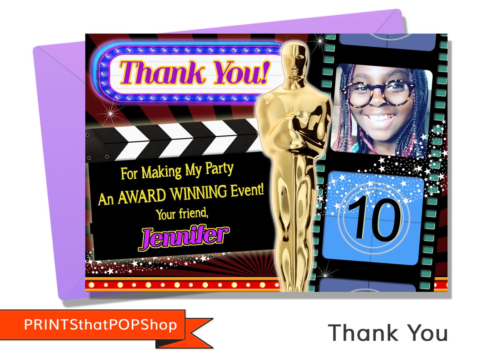 Hollywood Invitation,movie Star Invitation,grammy,custom Face Invites ...