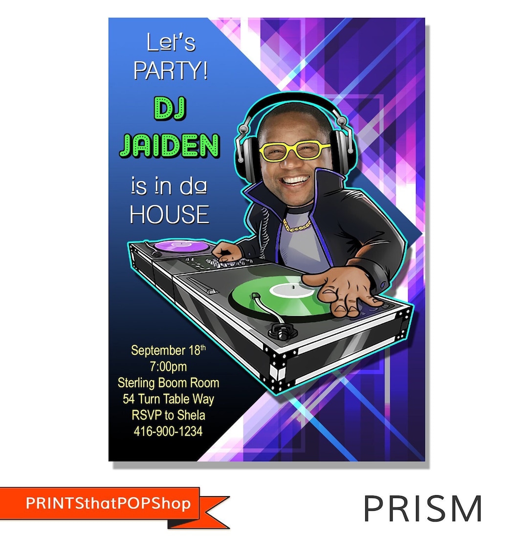 DJ Party Invitation,dj Dance Party,glow Dance Party Birthday,dance ...