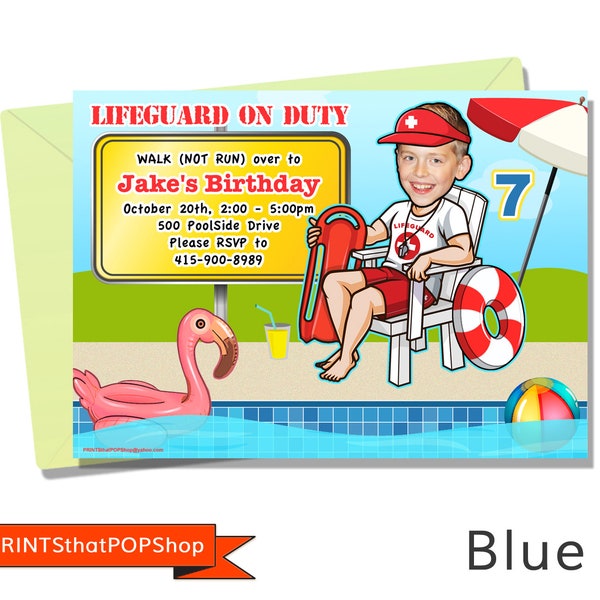Lifeguard Birthday Party Invitation - Etsy