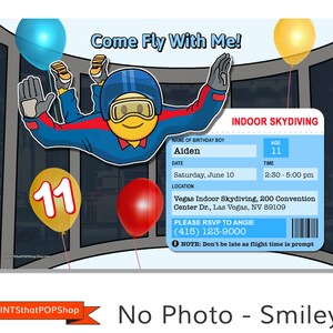 Indoor Skydiving Invitation,custom Invite,photo Invite,face Invitations ...