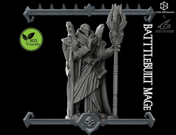 Battlebuild Mage Miniature Dungeons and Dragons Miniature | Etsy