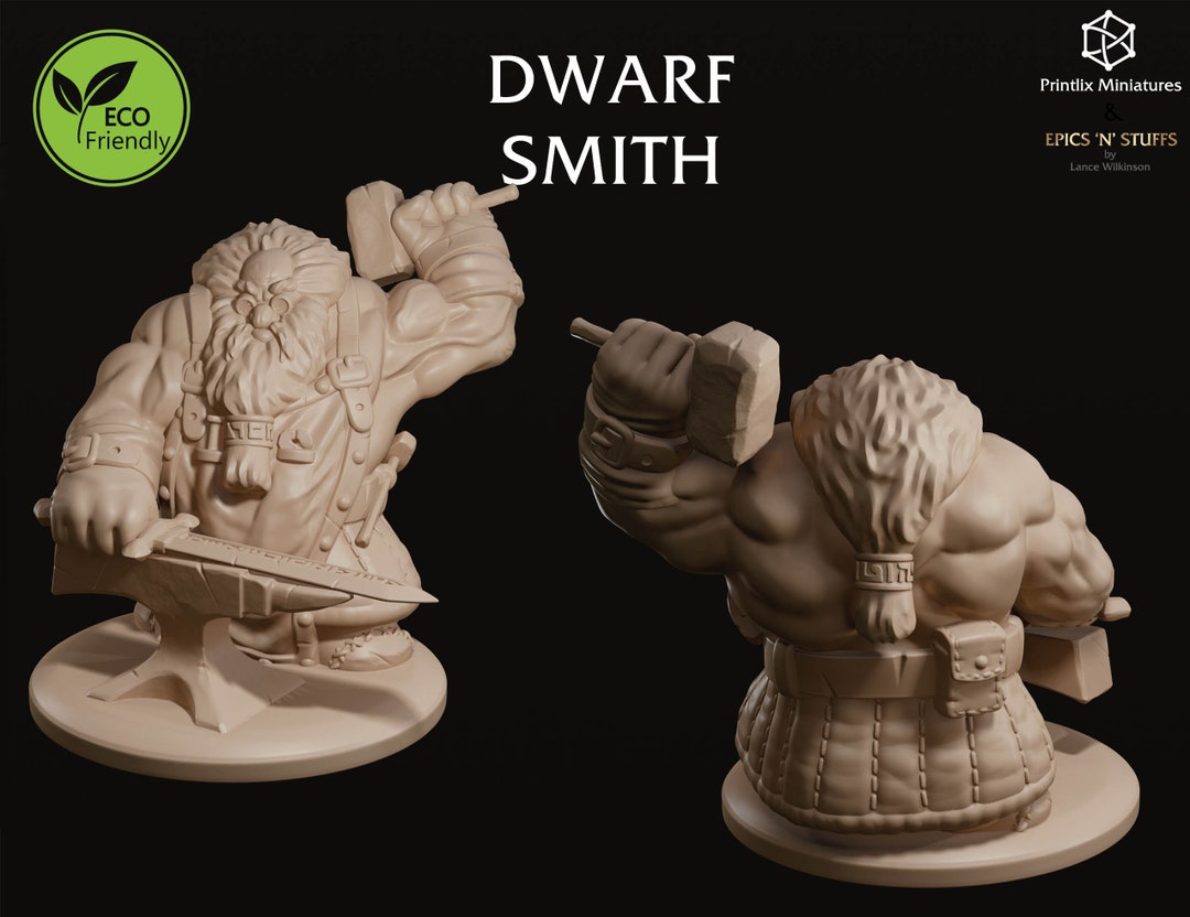 Dwarven Smith Miniature Dungeons and Dragons Miniature RPG - Etsy