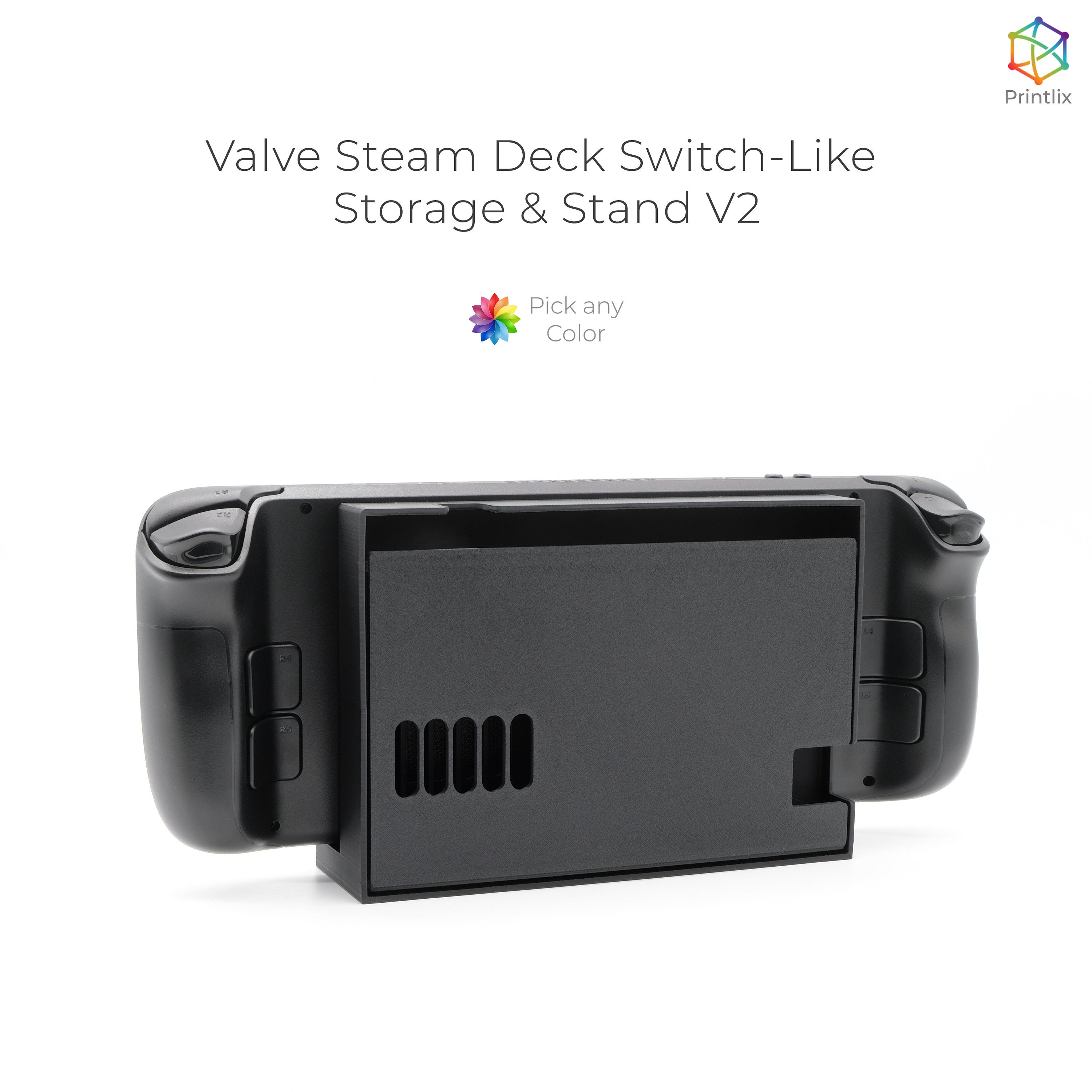 Valve Steam Deck Switch-like Storage & Stand V2 3D Printed - Custom ...