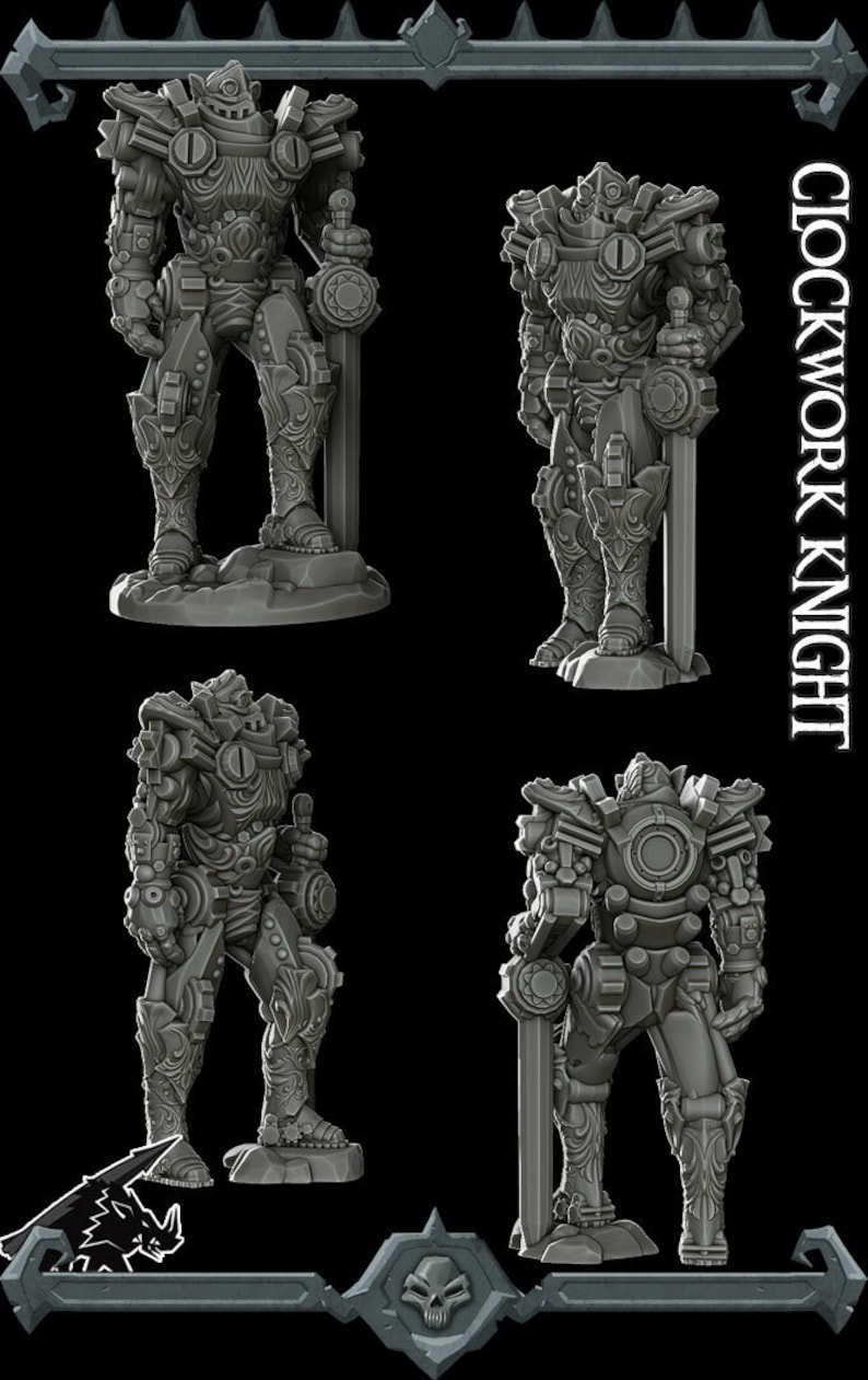 Clockwork Knight Miniature Dungeons and Dragons Miniature - Etsy