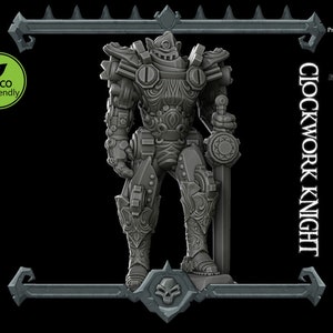 Clockwork Knight Miniature Dungeons and Dragons Miniature RPG Tabletop ...