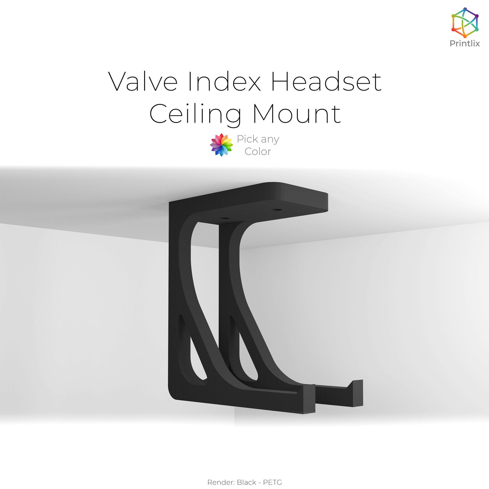 Valve Index Ceiling Headset Wall Mount Stand - Custom Color VR ...