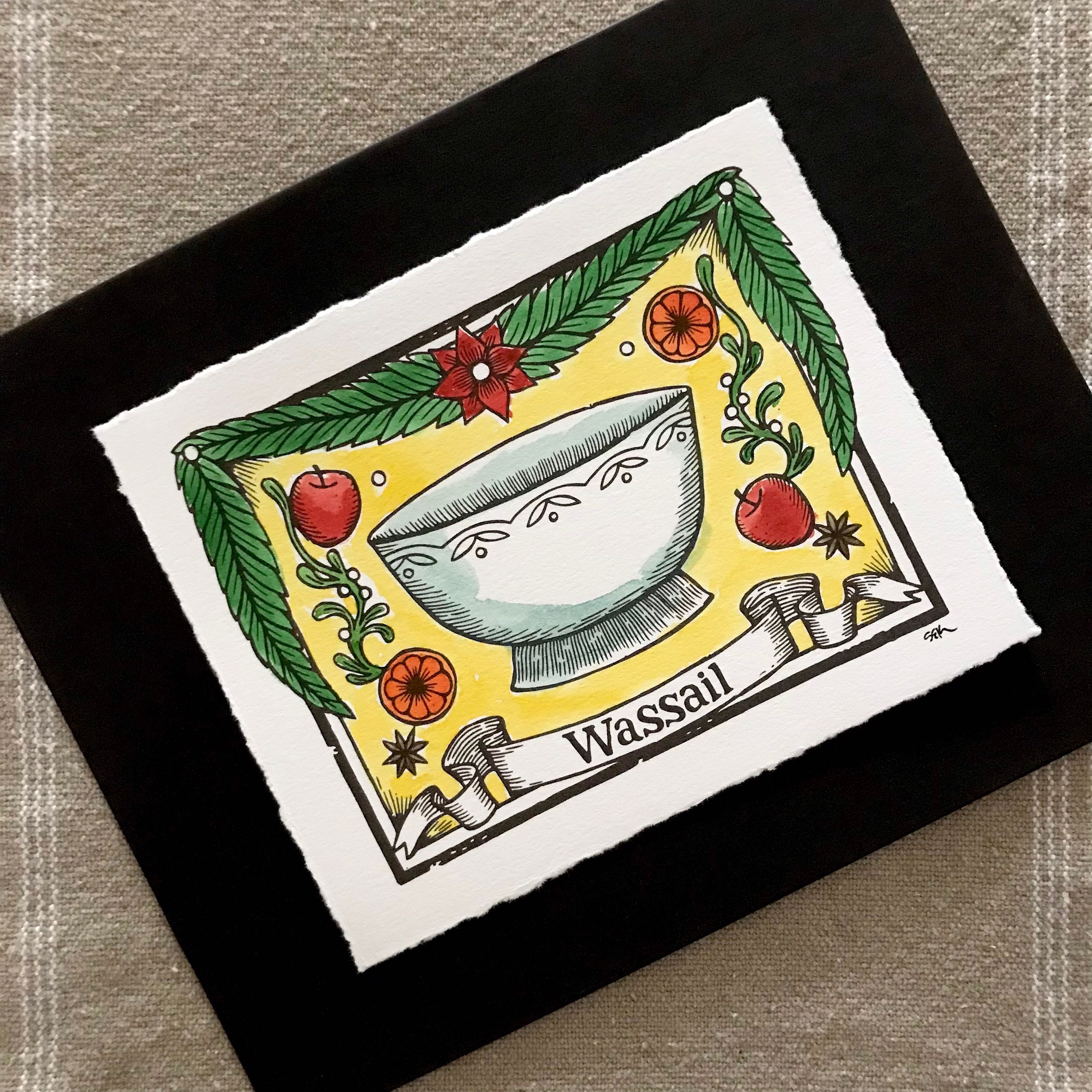 Wassail Art Print Hand Painted - Etsy UK
