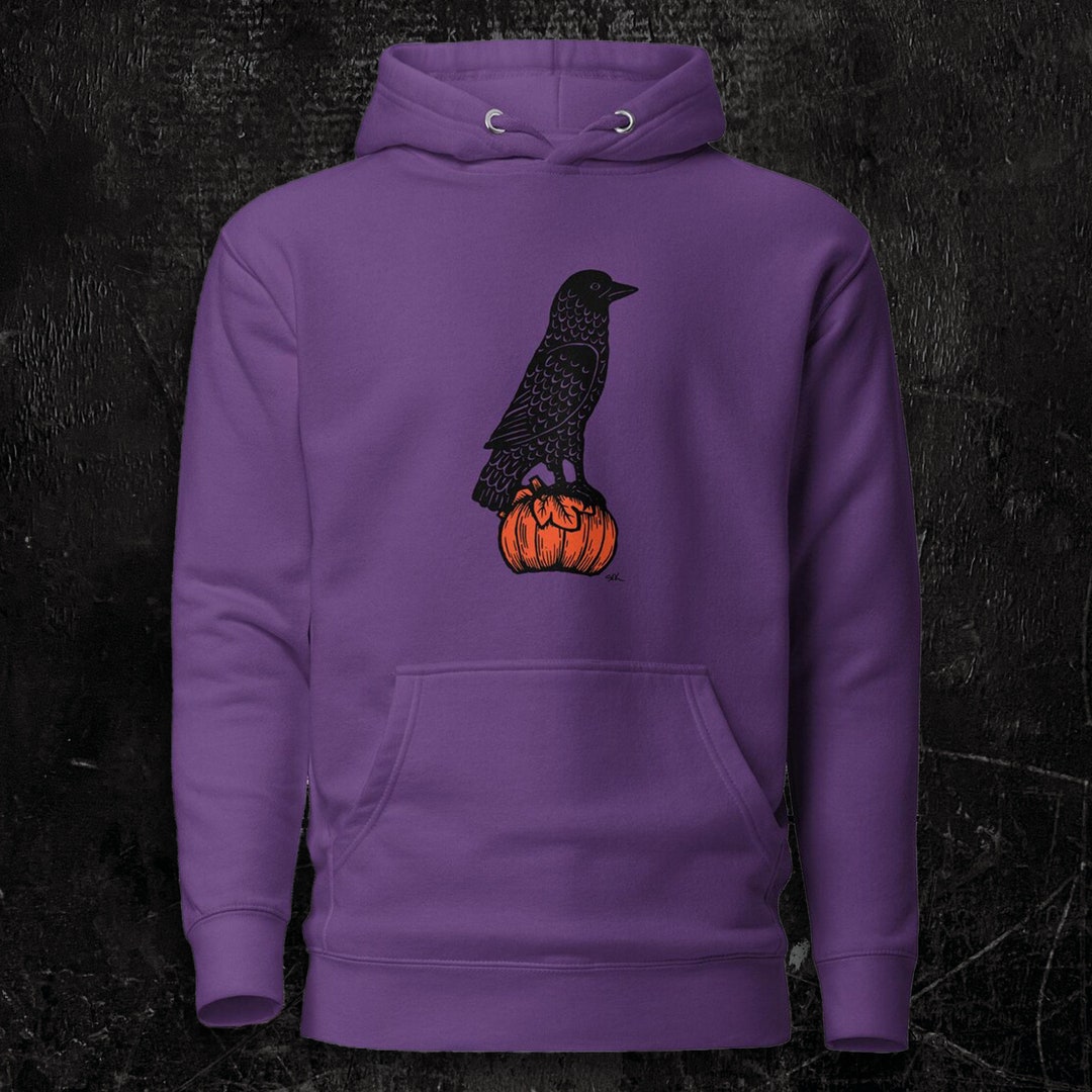Crow and Pumpkin Hoodie Holiday Colors - Etsy