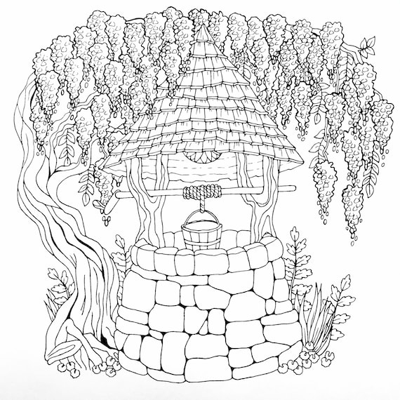 Wishing Well Coloring Sheets Coloring Pages