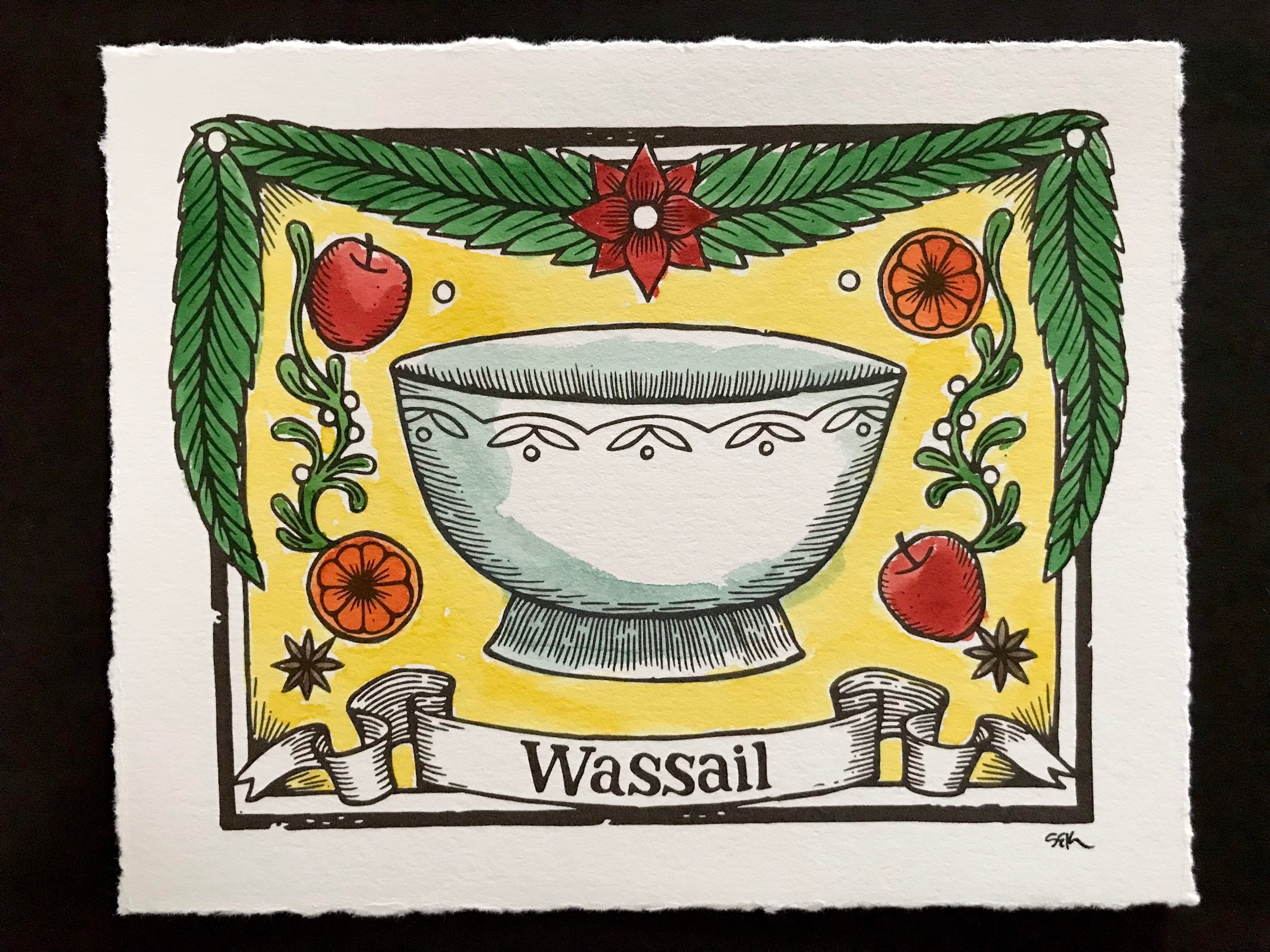 Wassail Art Print Hand Painted - Etsy UK