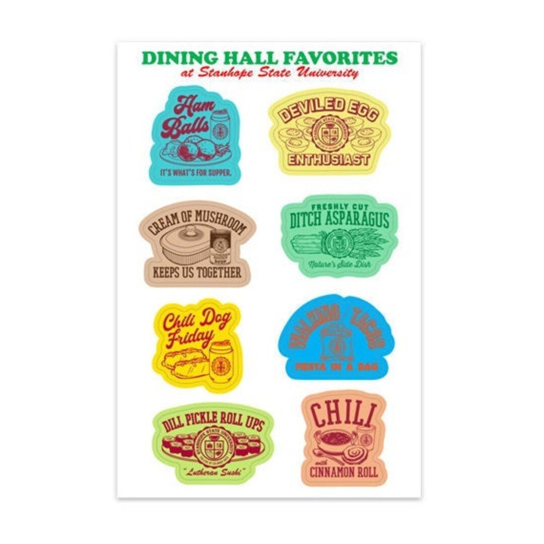 Dining Hall Favorites - Sticker Pack - Etsy