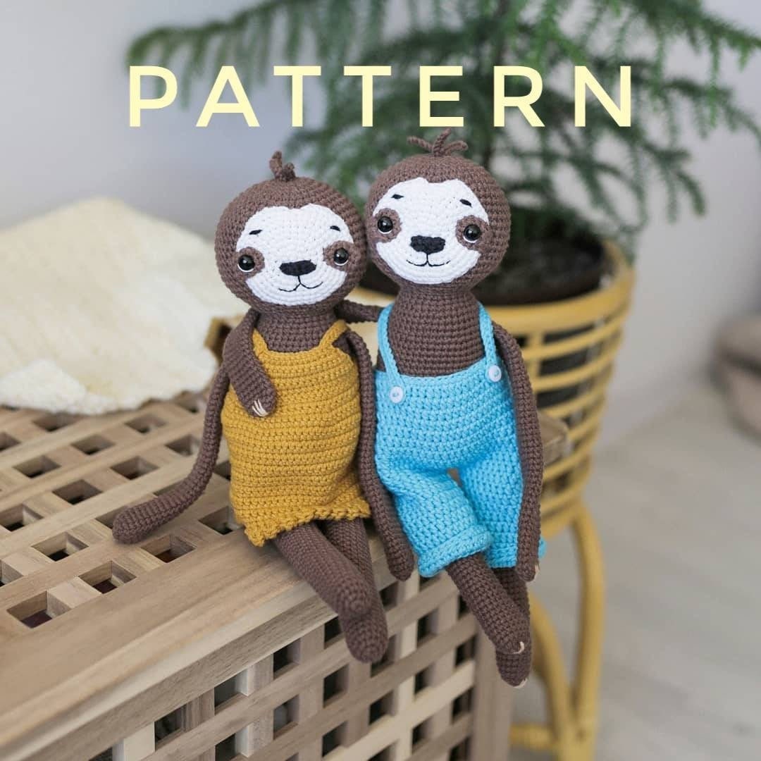 Sloth Crochet Pattern, Amigurumi Pattern in English, Stuffed Sloth Toy ...