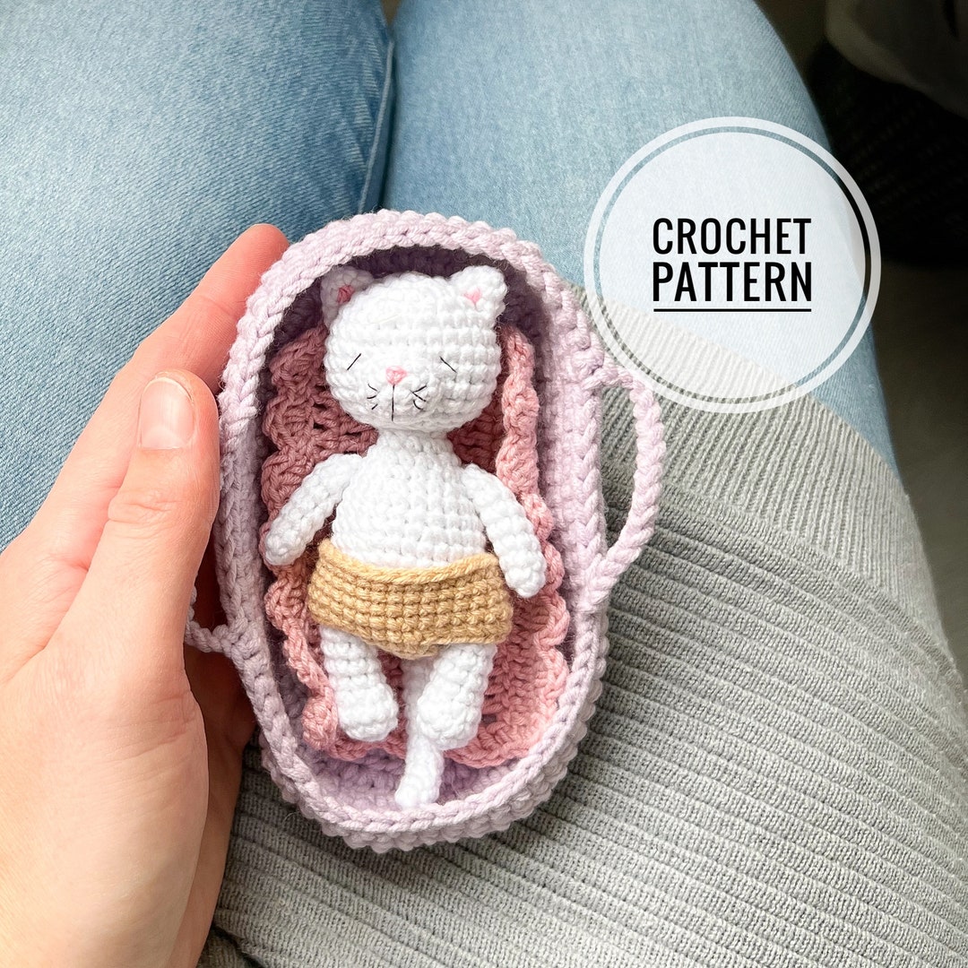 Baby Cat Crochet Pattern Amigurumi Cat Stuffed Animal Pattern Sleeping ...