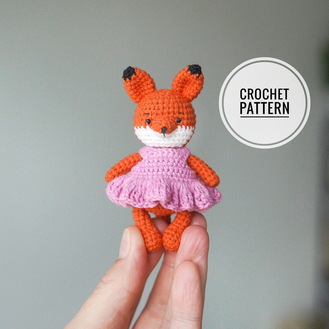 Fox Crochet PATTERN in English Amigurumi Miniature Fox Stuffed Animal ...