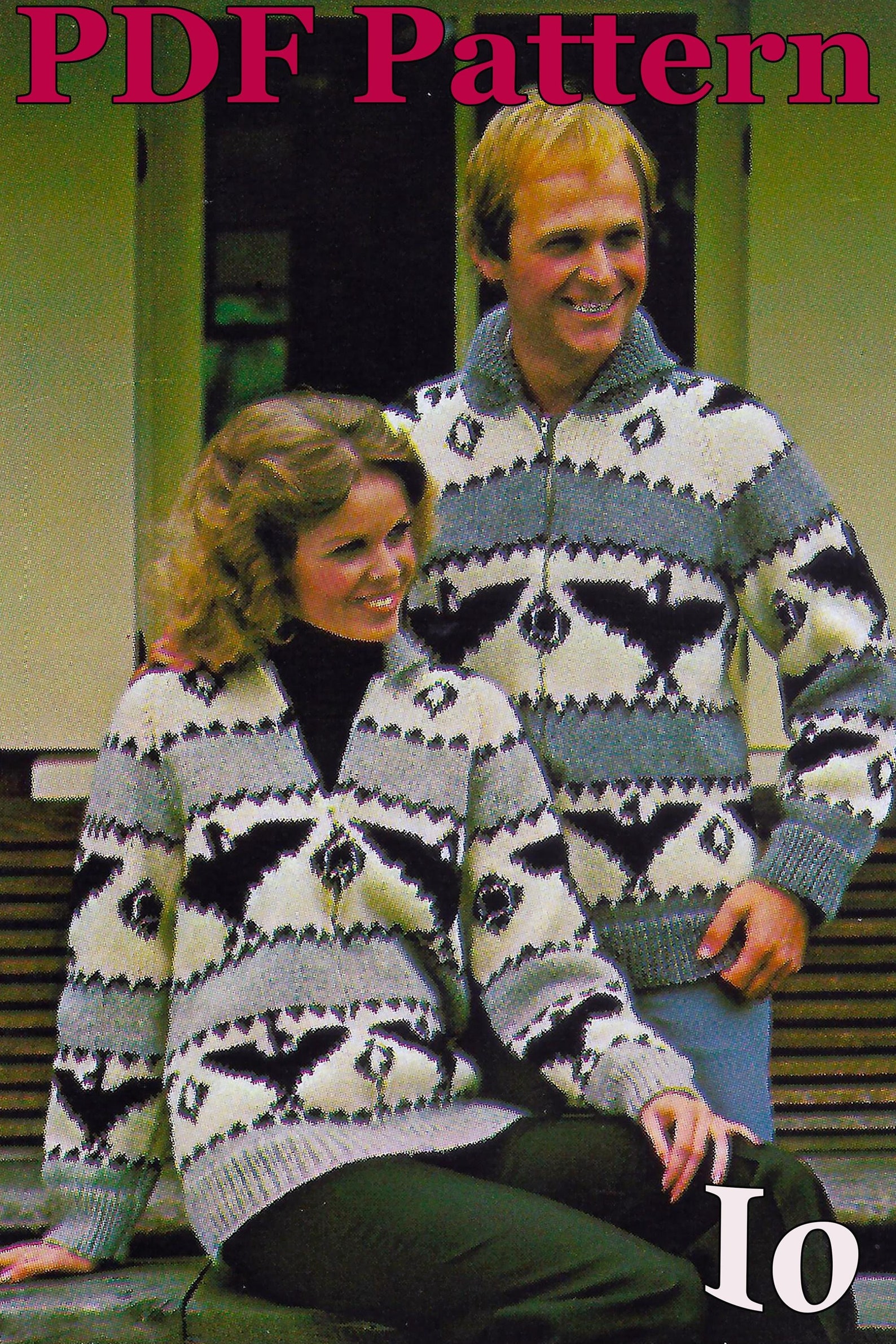 Thunderbird Jacket Knitting Pattern | Vintage Intarsia Stranded ...