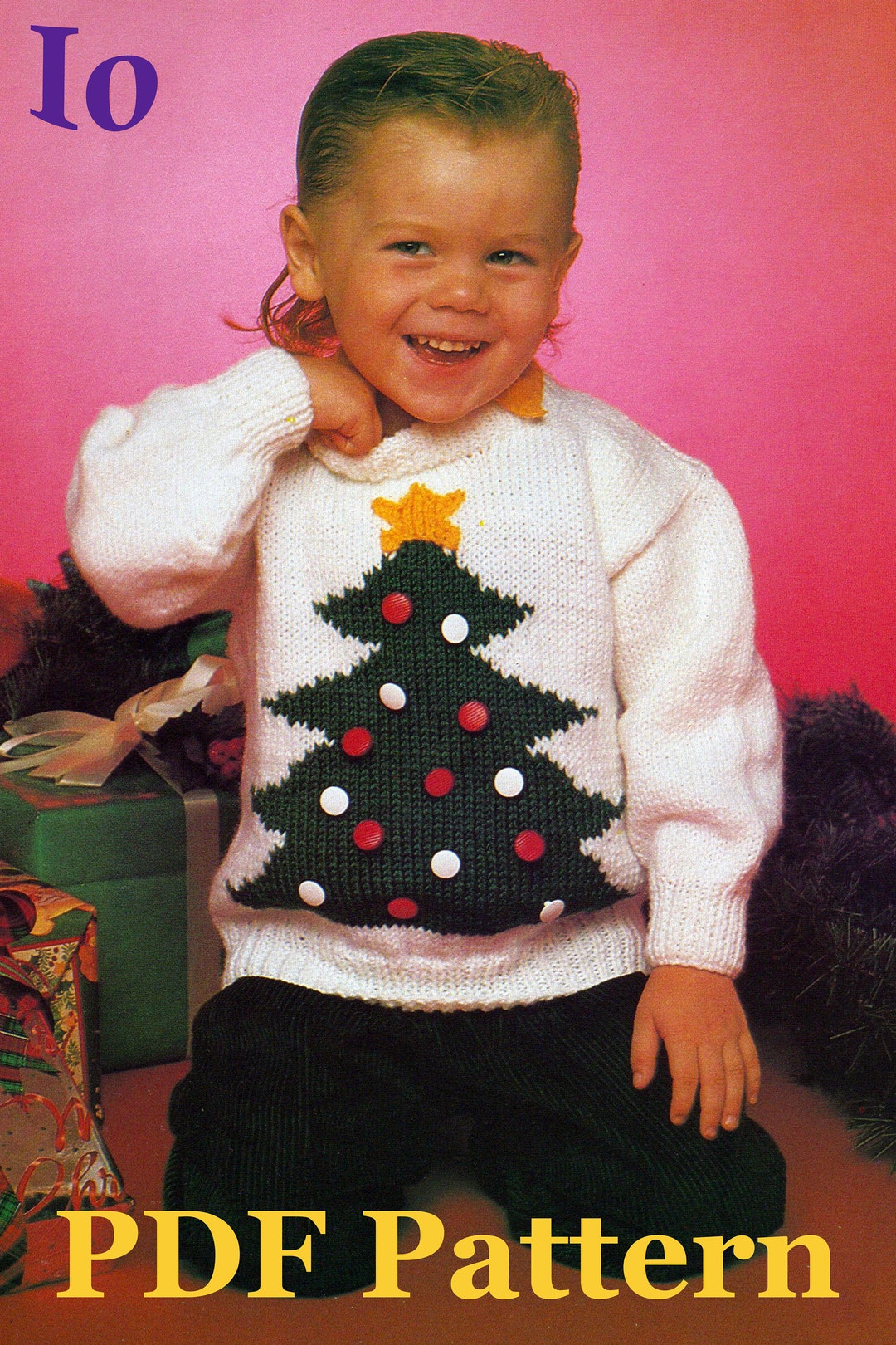 Childs Christmas Tree Sweater Knitting Pattern | Holiday Pullover ...