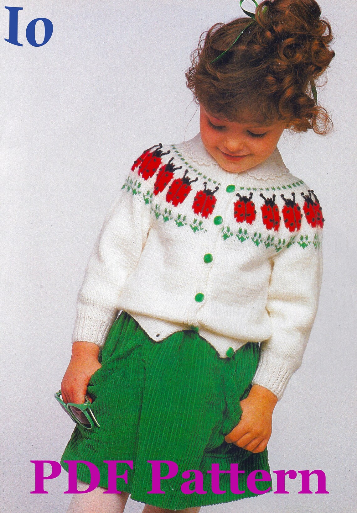Childs Ladybugs Cardigan Knitting Pattern | Lady Beetle Yoke Sweater ...