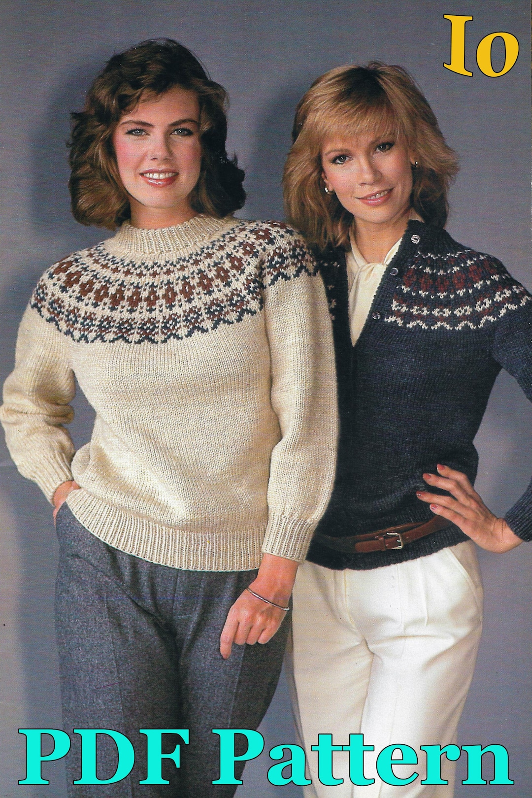 Traditional Fair Isle Set Knitting Pattern | Women Vintage 1983 ...
