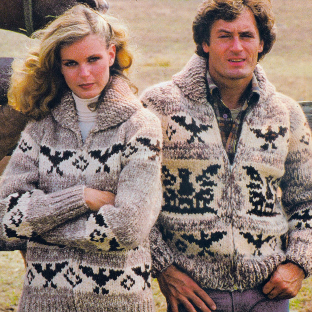 Eagle Cowichan Jacket Knitting Pattern | Vintage 1975 Design | Fair ...