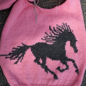 Pony Pullover Sweater Knitting Pattern | Kids Horse Equine Jumper ...