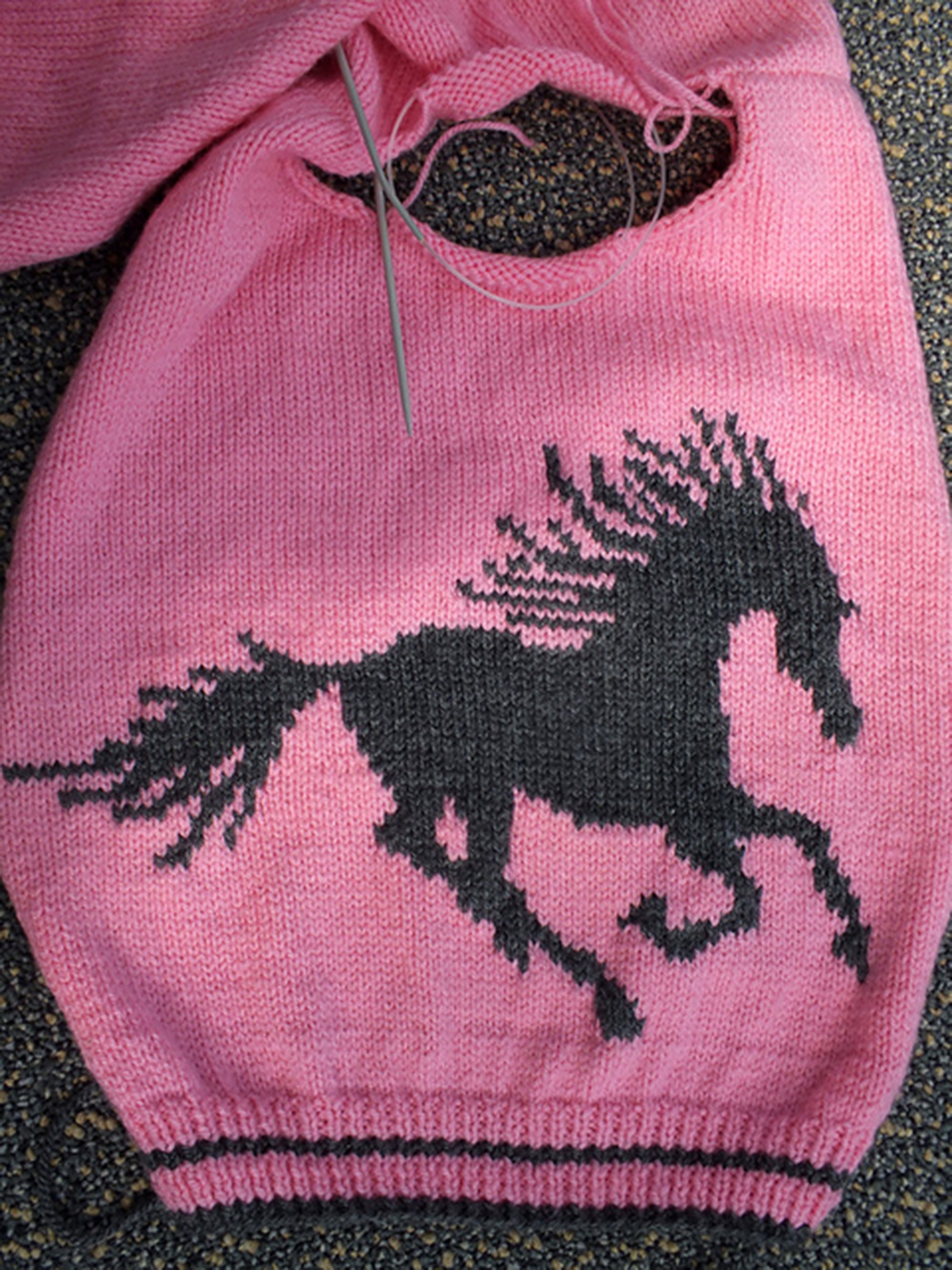 Pony Pullover Sweater Knitting Pattern | Kids Horse Equine Jumper ...