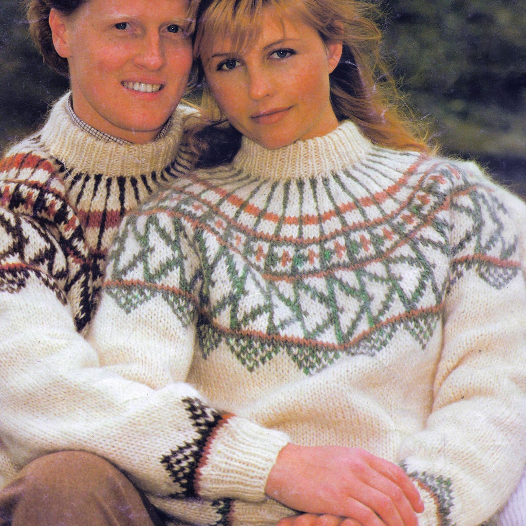 Icelandic Lopi Sweater Knitting Pattern | Vintage 1982 Fair Isle ...